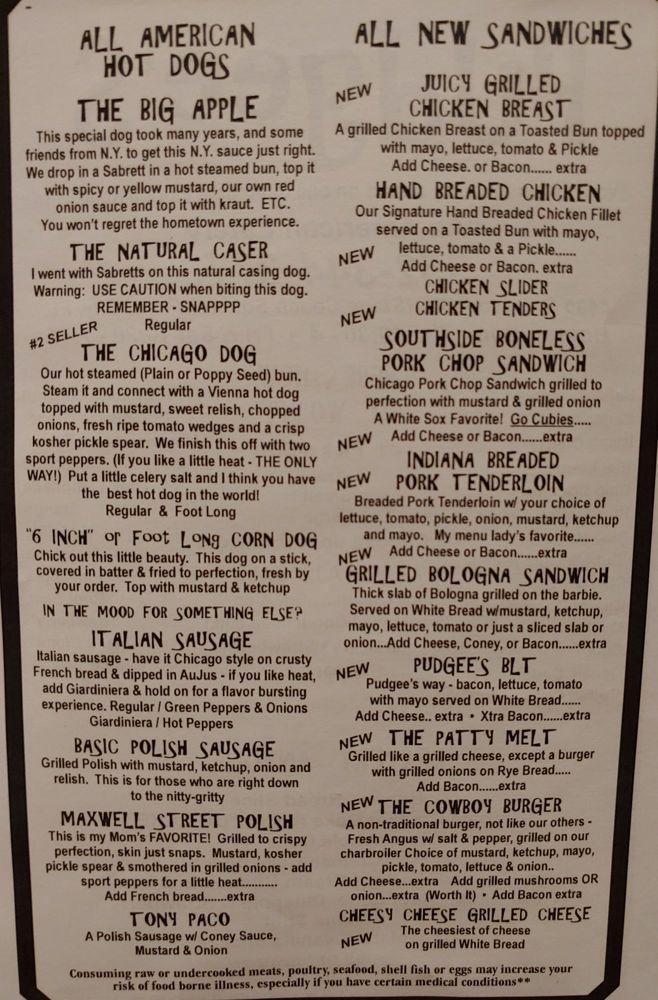 Menu at Pudgee's Eatery and Market restaurant, Floral City