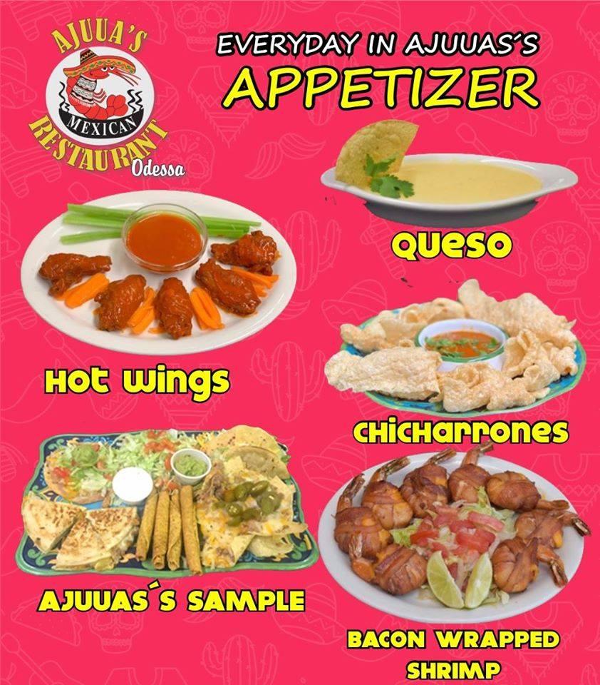 Menu at Ajuua's Mexican Restaurant, Odessa