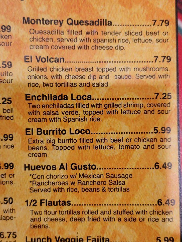 Menu at El Rio Mexican Restaurant, Creedmoor, E Lyon Station Rd B