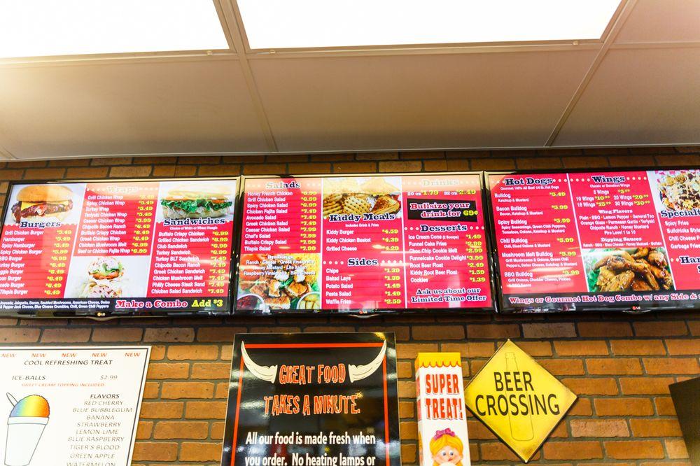 Menu at Bull Chicks restaurant, Baton Rouge