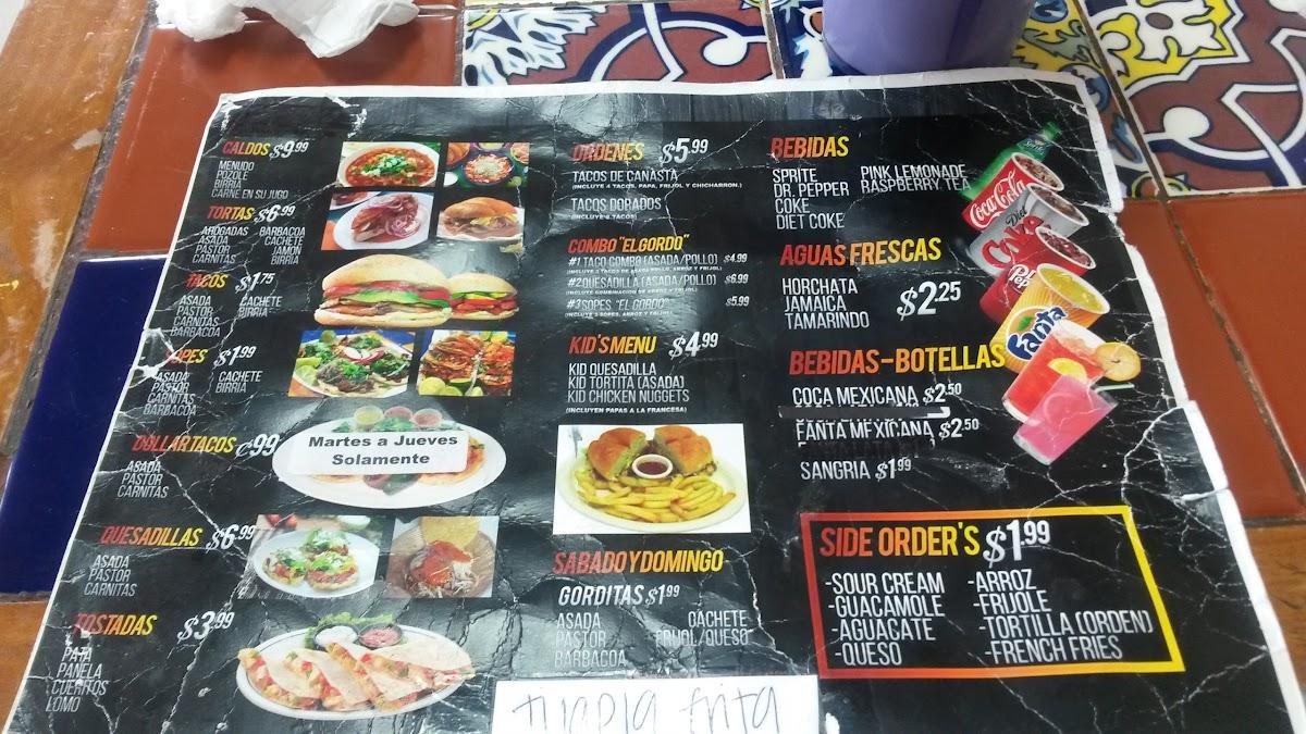 Menu at Nena's Mexican Restaurant, Haltom City