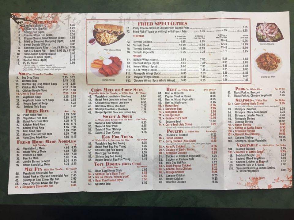 Menu at New York Kitchen restaurant, Jacksonville, Blanding Blvd