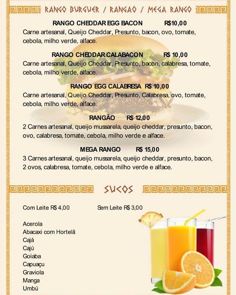 Menu em Rango Burgue restaurante, Brasil