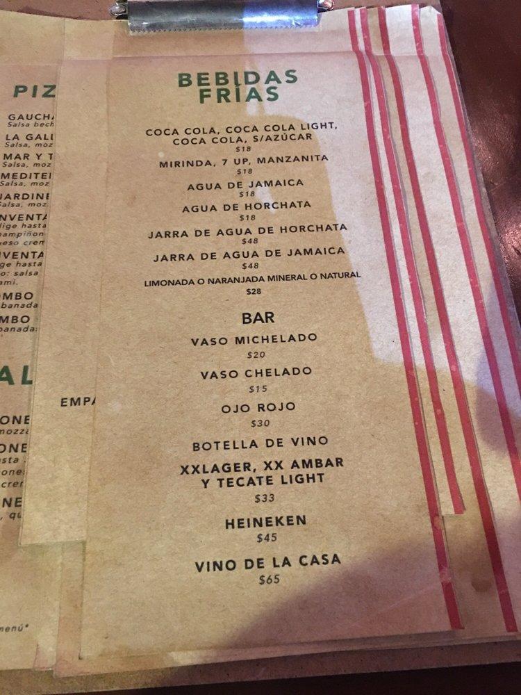 Menu at Balagan pizza pizzeria, Cancún