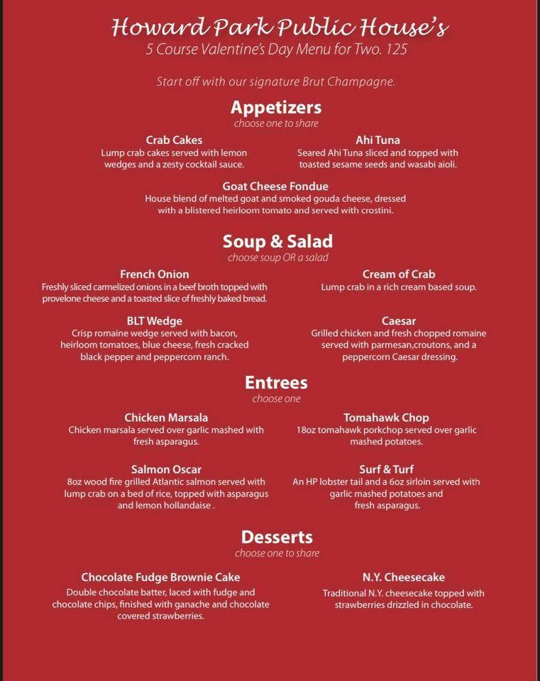 Menu at Howard Park Public House, South Bend
