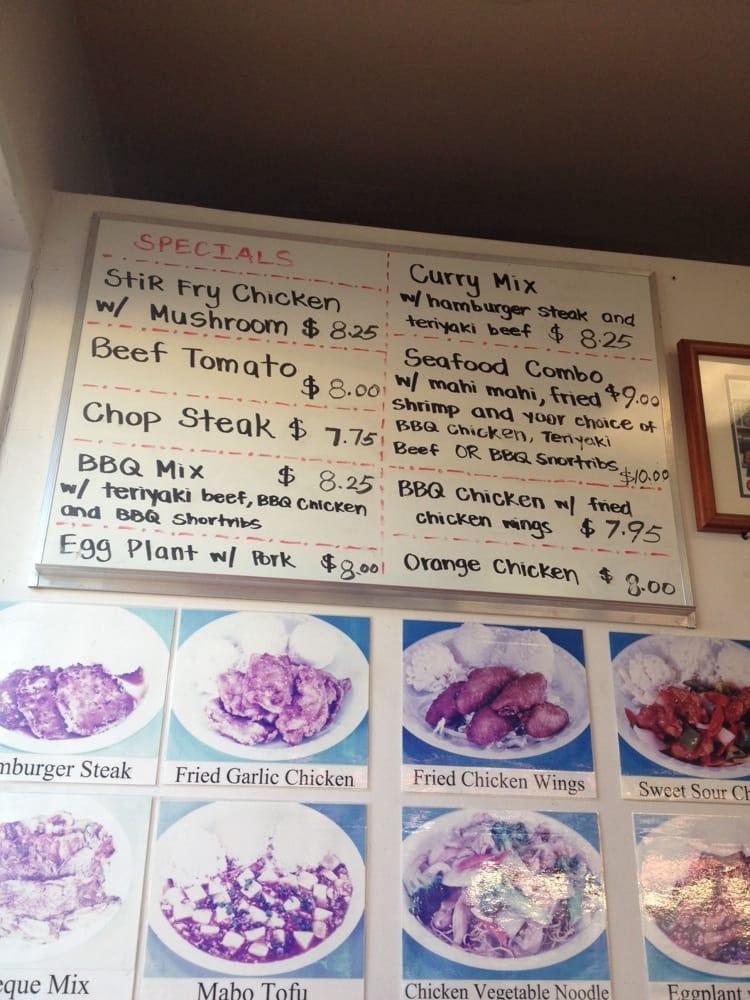 Menu at Mark's Drive Inn BBQ, Honolulu