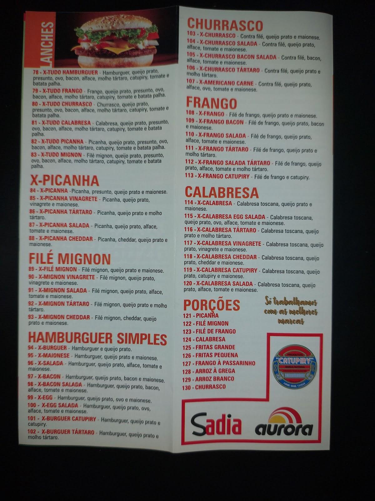 Menu em Pizzaria San Remo, Arujá