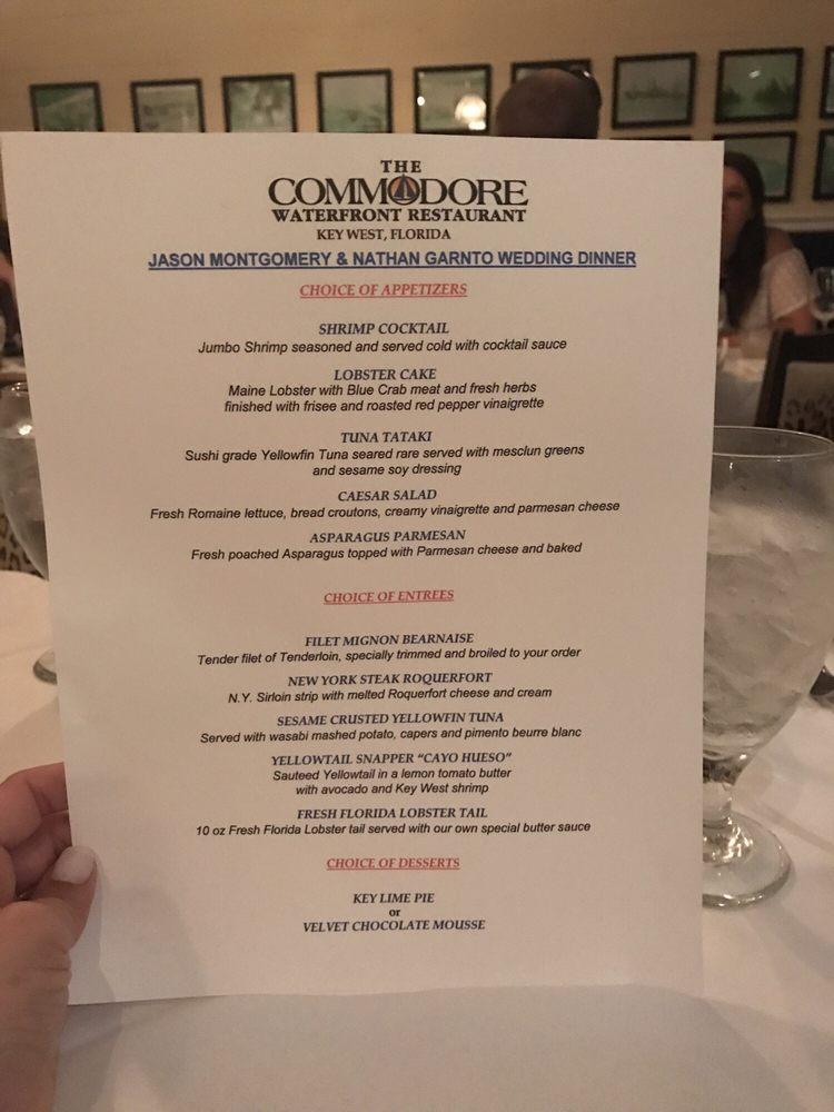 Menu at The Commodore Steak & Lobster House pub & bar, Key West