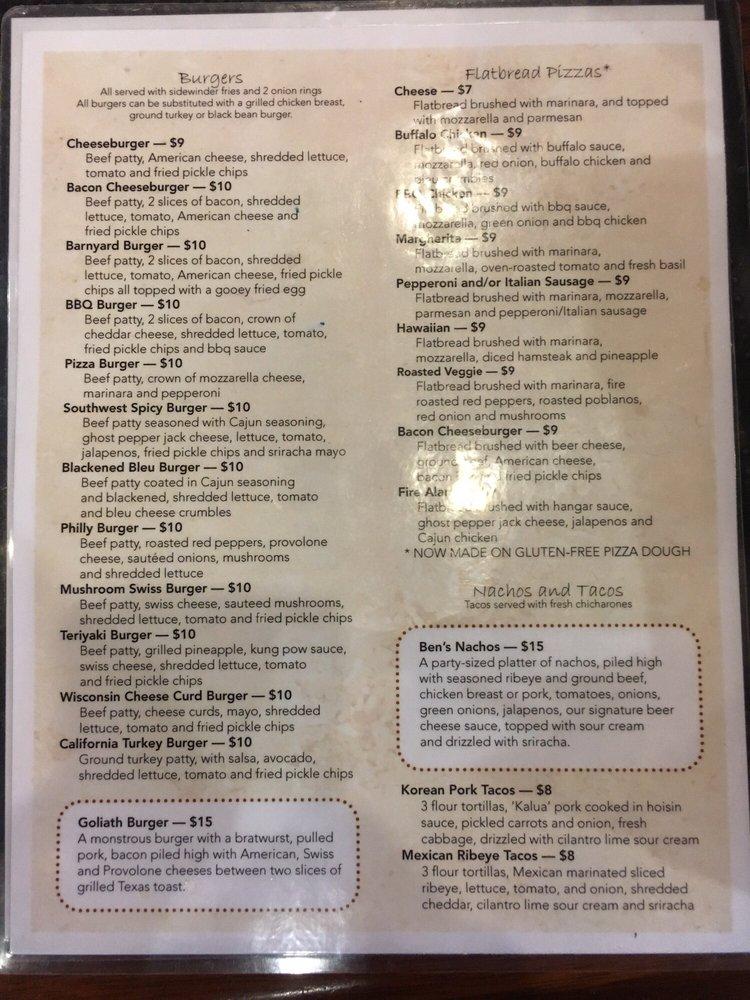 Menu at Hangar 24 Lake Havasu pub & bar, Lake Havasu City