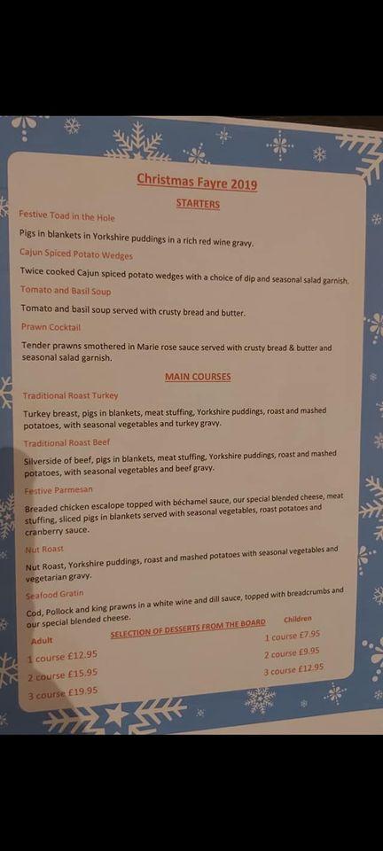 Menu at The Ship Inn pub & bar, Saltburn-by-the-Sea, Saltburn Rd
