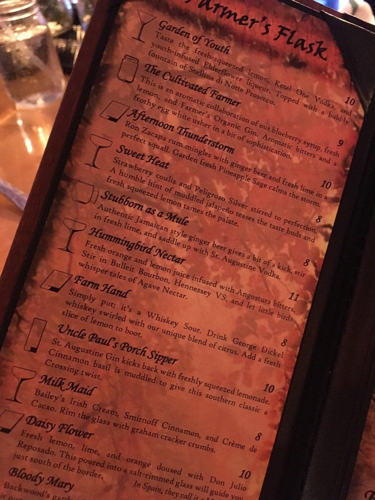 Menu at Backwoods Crossing pub & bar, Tallahassee
