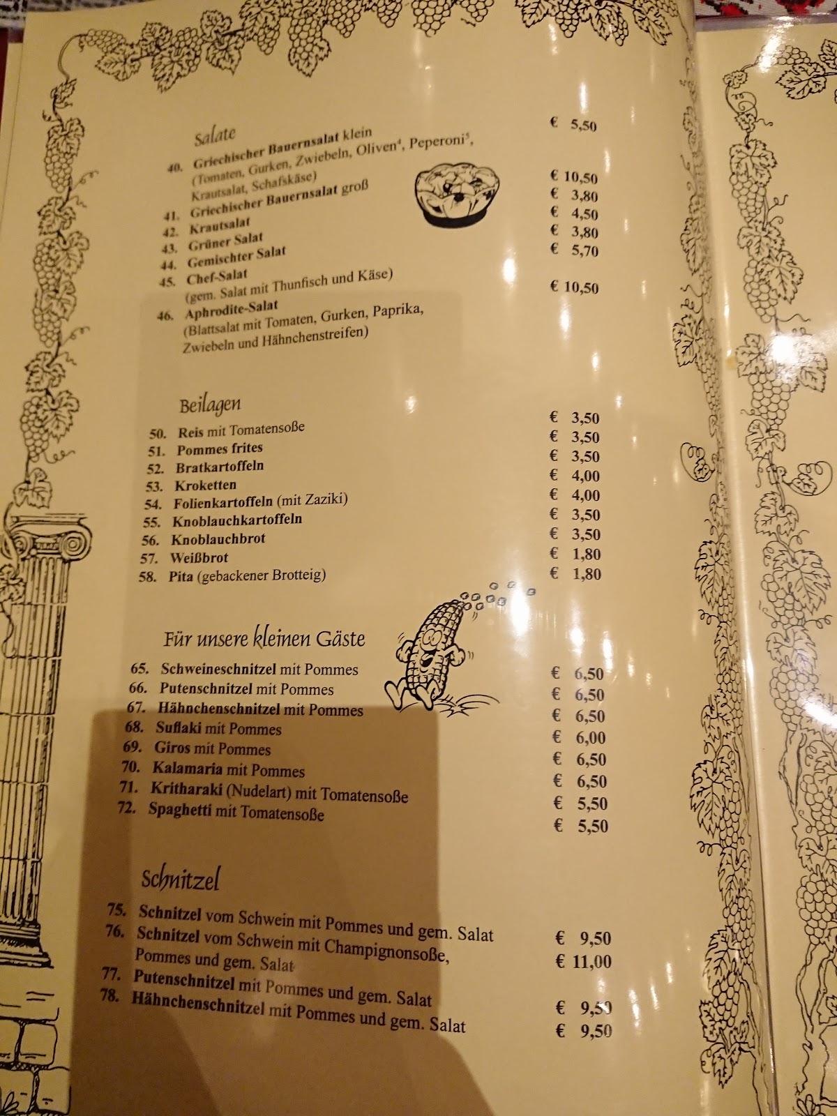 Speisekarte von Delphi Restaurant, Hof