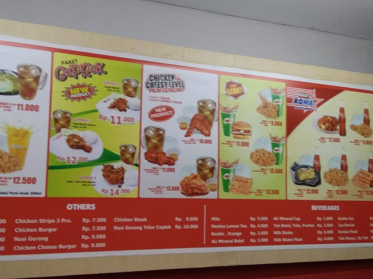 Menu at Rocket Chicken Anggajaya restaurant, Sendangadi