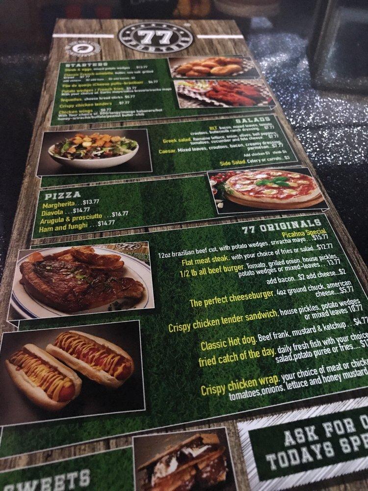 Menu at 77 Sport Bar, Coral Gables