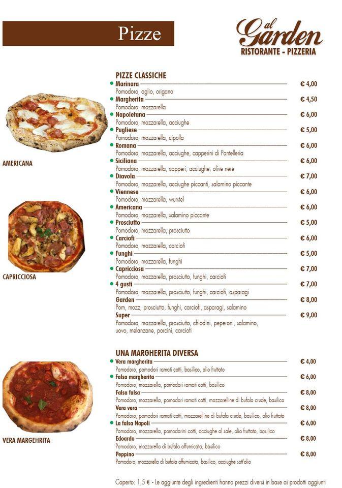 Menu at Al Garden pub & bar, Udine