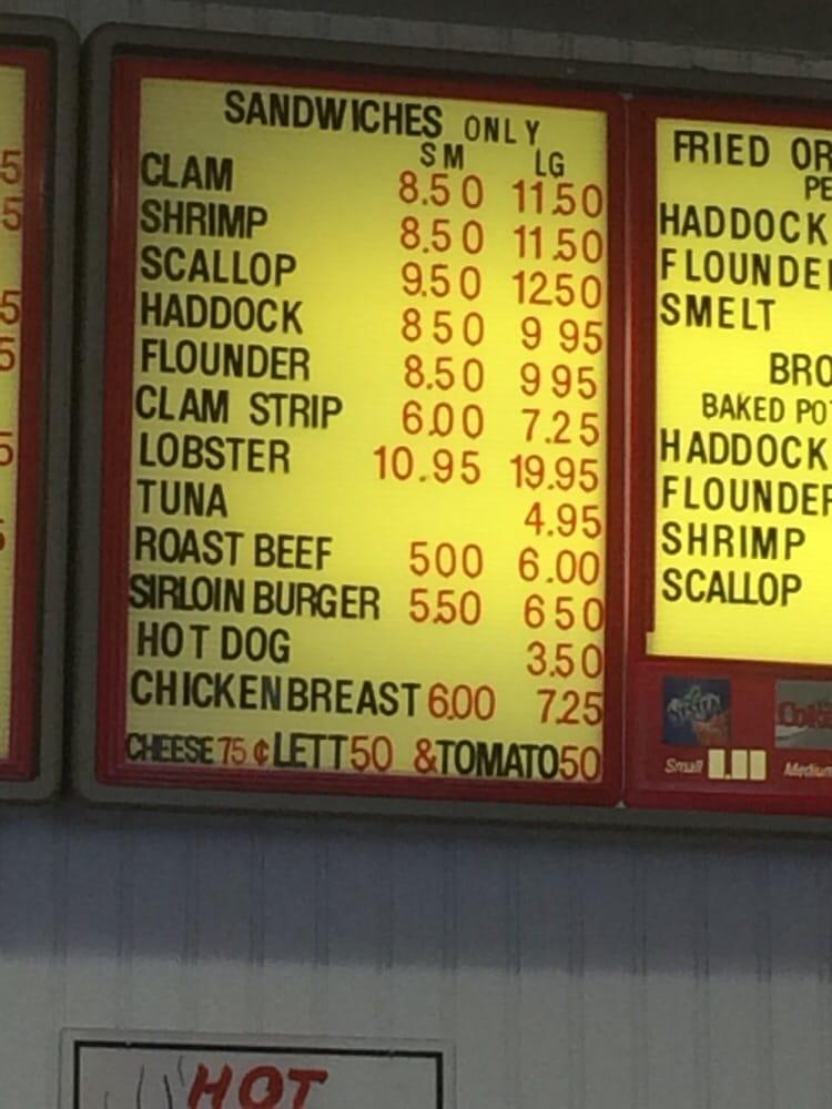 Menu at Charlie's restaurant, Lynn