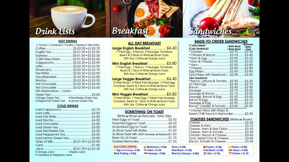 Menu at I Smile Cafe, Preston