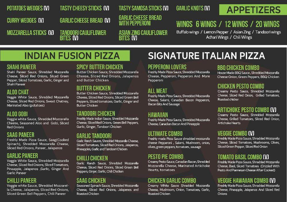 Menu at Tasty Pizza pizzeria, Cupertino