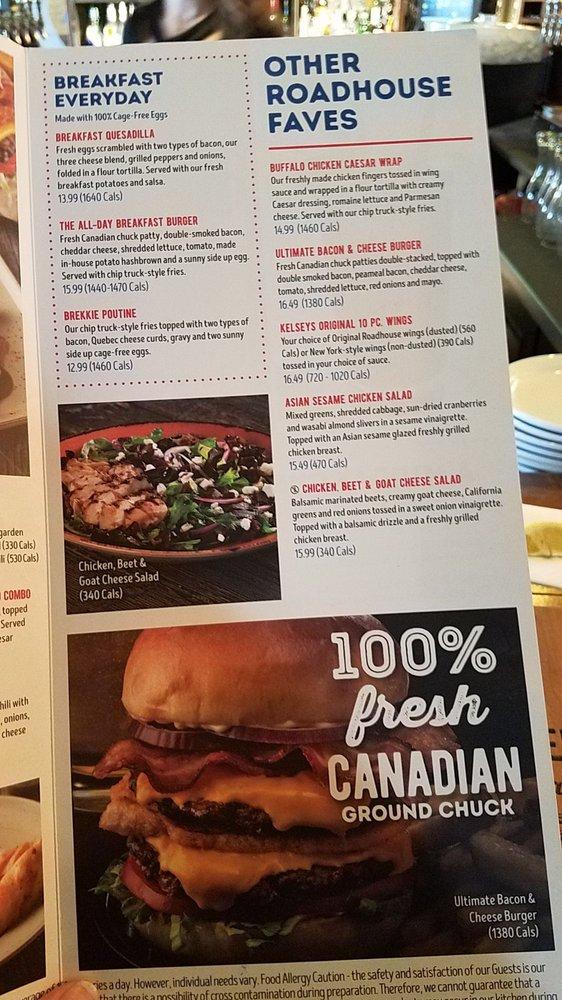 Menu at Kelseys Original Roadhouse pub & bar, Brantford, 84 Lynden Rd