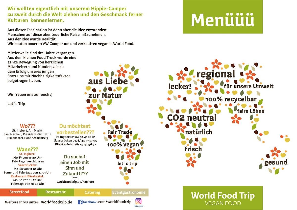 Carta del restaurante World Food Trip, Blieskastel