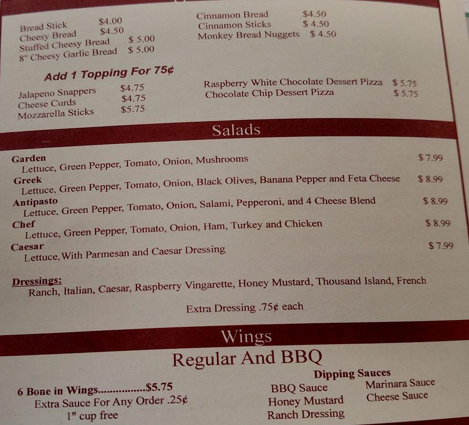 Menu at Sweet Peas Pizza pizzeria, Evansport