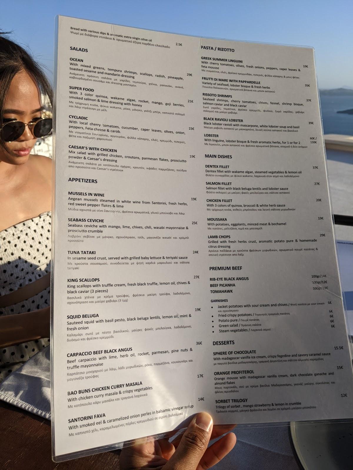 Menu at Franco's Bar & Restaurant, Thera