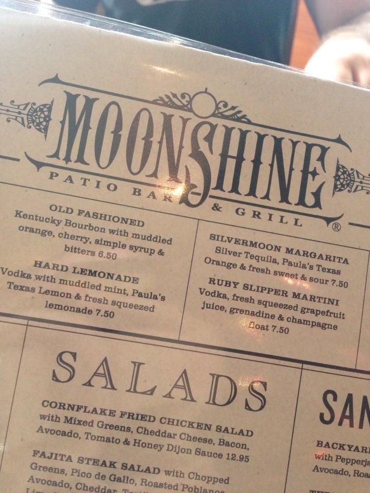 Menu at Moonshine Grill pub & bar, Austin, 303 Red River St