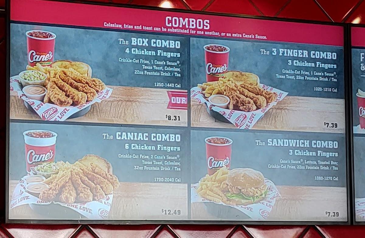 Menu at Raising Cane's Chicken Fingers fast food, Alexandria
