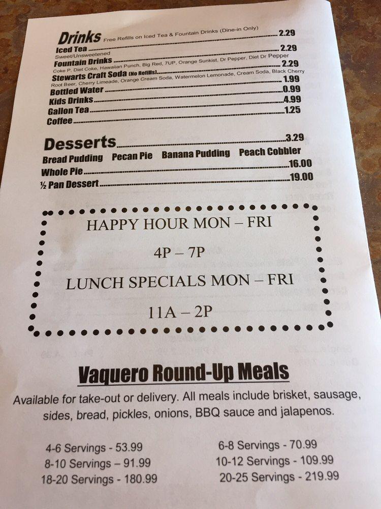 Menu at Texas Pit Stop - Galveston BBQ, Galveston