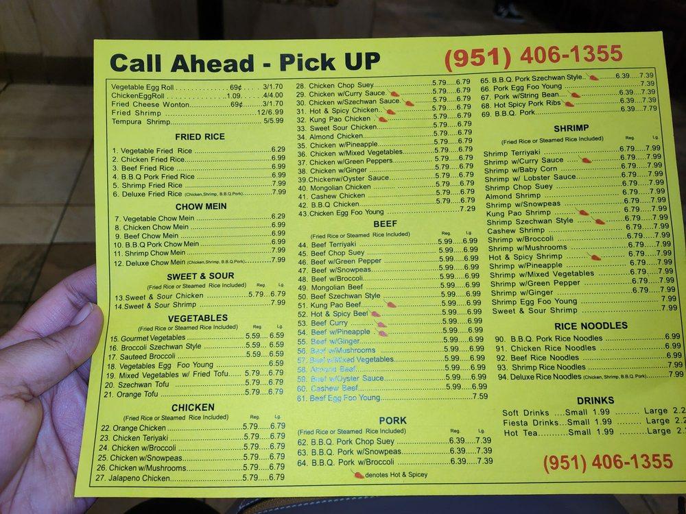 Menu at Mr You Express restaurant, Riverside, La Sierra Ave
