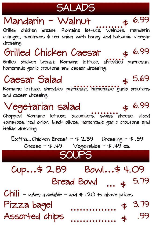 Menu at FOURTH STREET BAKERY, Peru