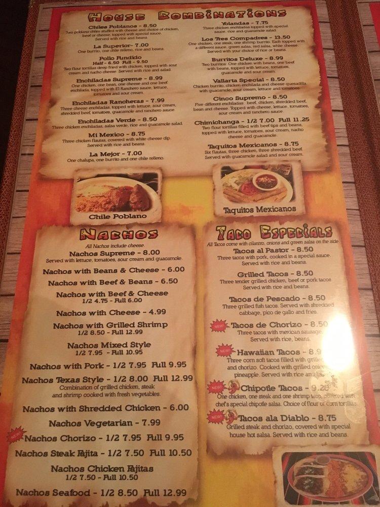 Menu at El Patron Family Mexican Restaurant, Cornelia