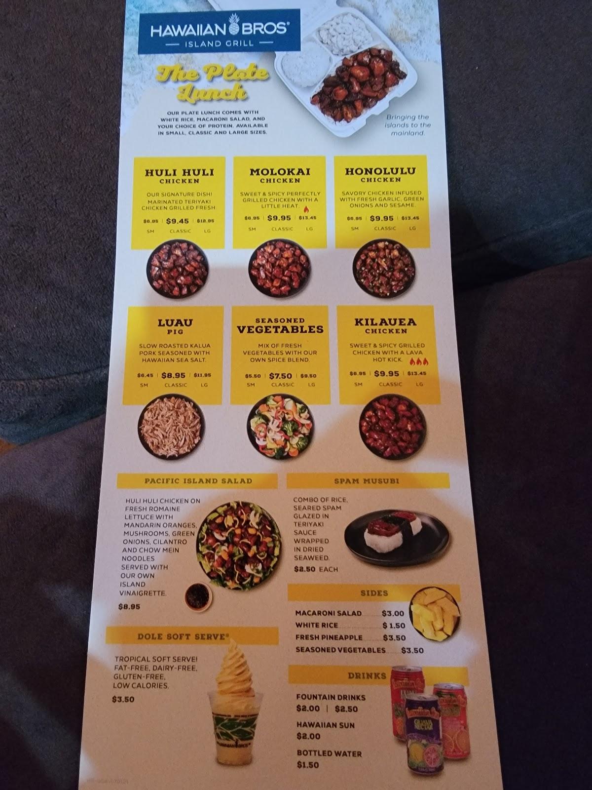 Menu at Hawaiian Bros Island Grill restaurant, Independence