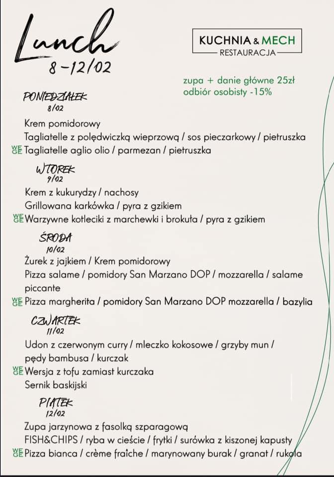 Menu at Kuchnia&Mech restaurant, Poznań