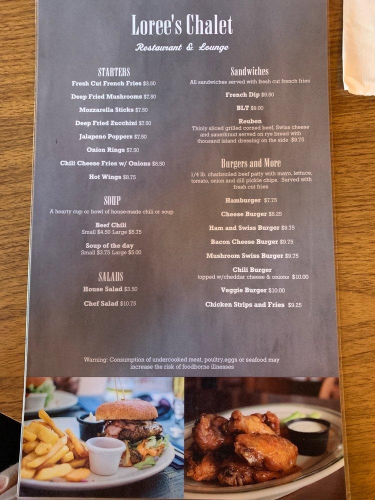 Menu at Loree's Chalet Restaurant, Chemult
