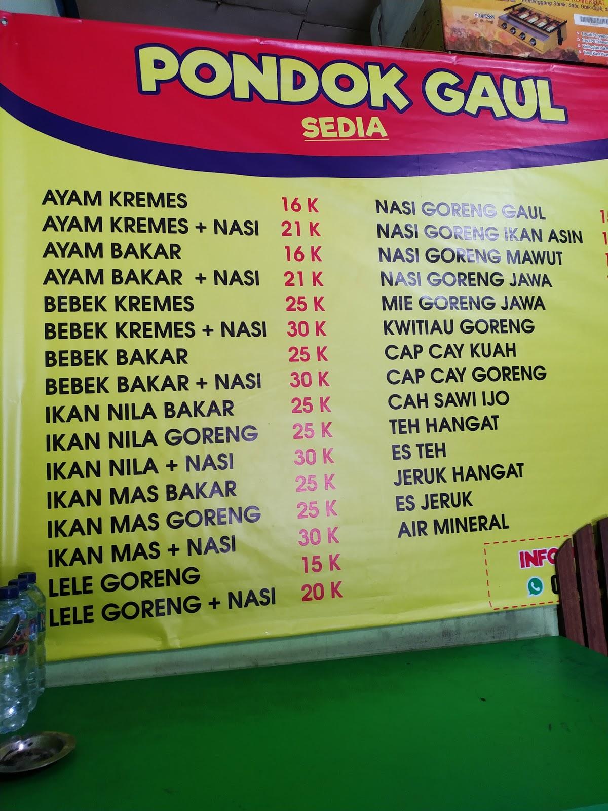 Menu at PONDOK GAUL restaurant, Balikpapan, Jl. Marsma R. Iswahyudi No.67-2