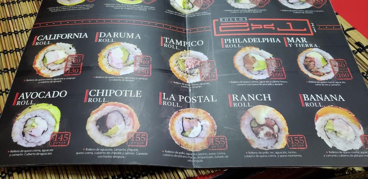 Menu at Sushi La Postal 5 y 10 restaurant, Tijuana