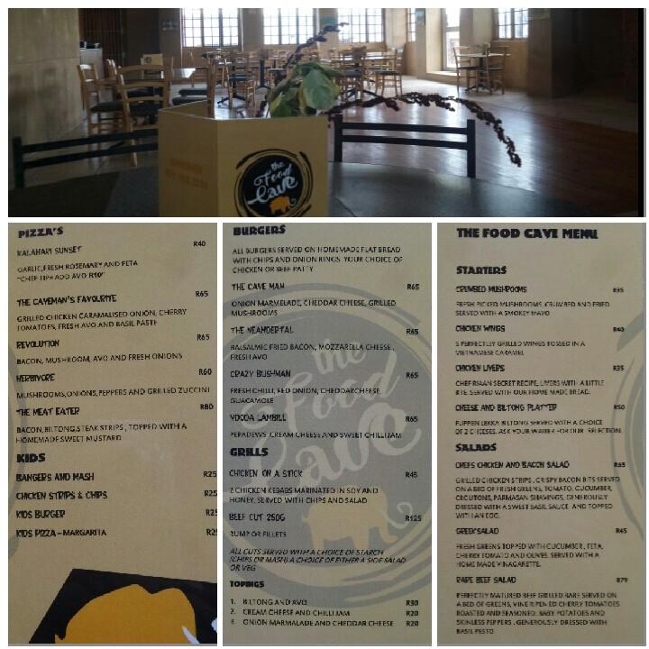 Menu at The Food Cave restaurant, Port Elizabeth