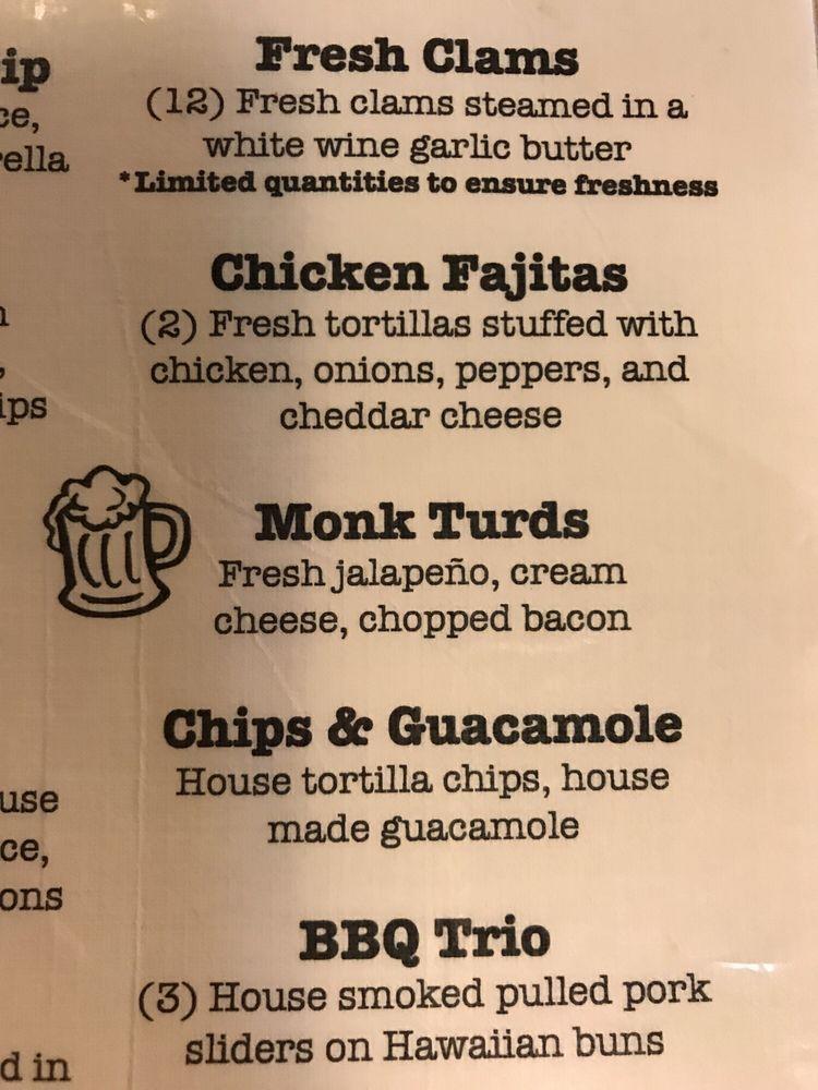 Menu at The Grumpy Monk Carolina Forest restaurant, Myrtle Beach