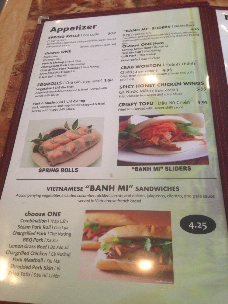 Menu at TyPHOon Authentic Vietnamese Cuisine restaurant, Fayetteville