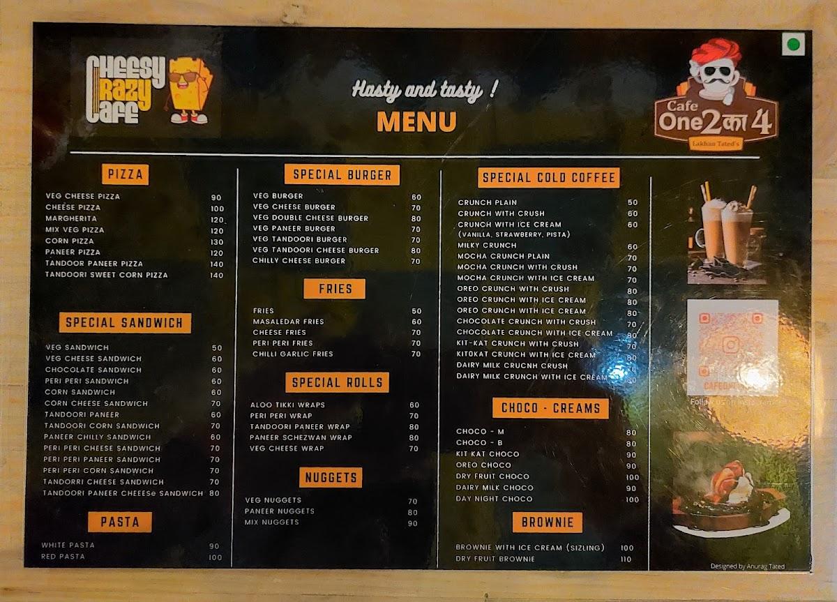 Menu at Cafe One 2 ka 4, Barshi