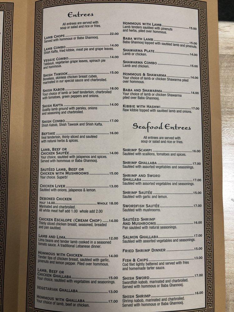 Menu at Cedar Garden restaurant, Saint Clair Shores, Greater Mack Ave