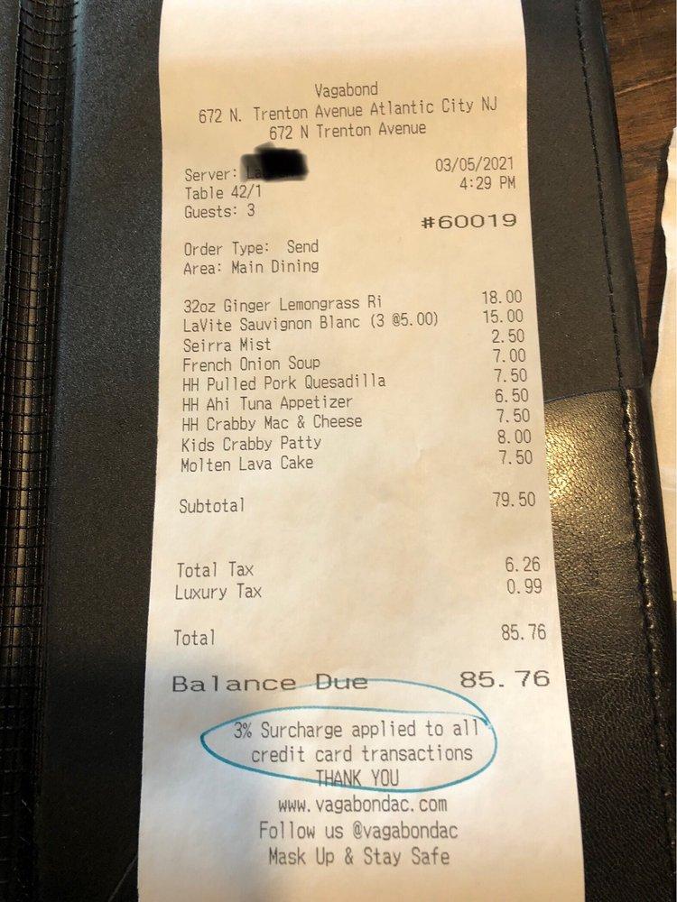 Menu at Vagabond Kitchen & Tap House pub & bar, Atlantic City