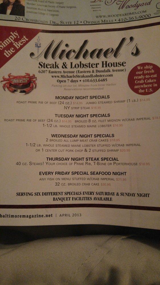 Michael's Steak And Lobster House at Karen Baptiste blog