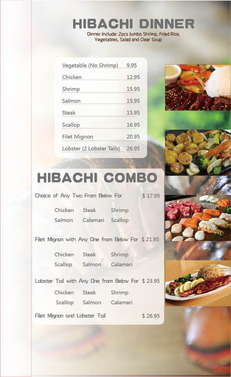 Menu at Mizu Sushi Bar & Grill, Niles