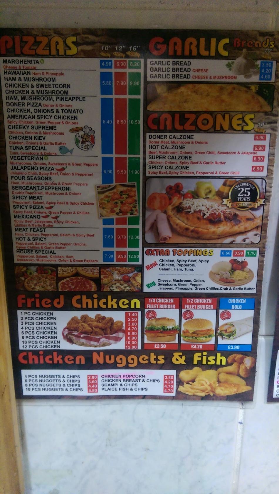 Menu at Cheeky Chicken & Pizza fast food, Holywell
