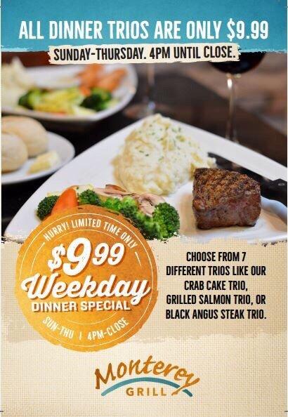 Menu at Monterey Grill restaurant, Port Orange