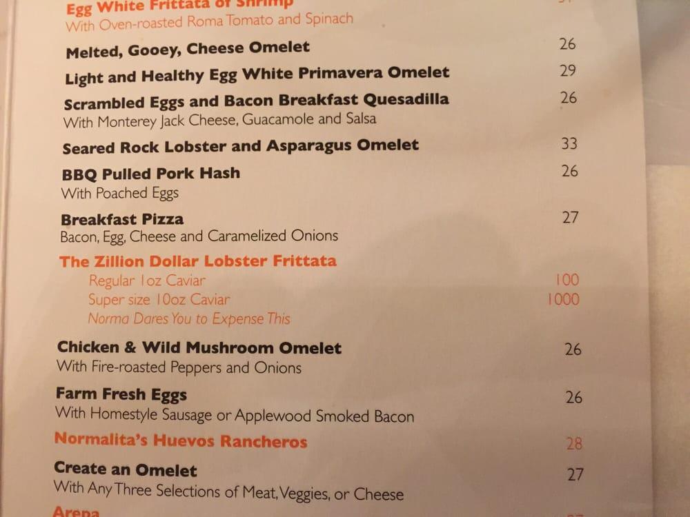 Menu at NORMA’S restaurant, West New York, 119 W 56th St