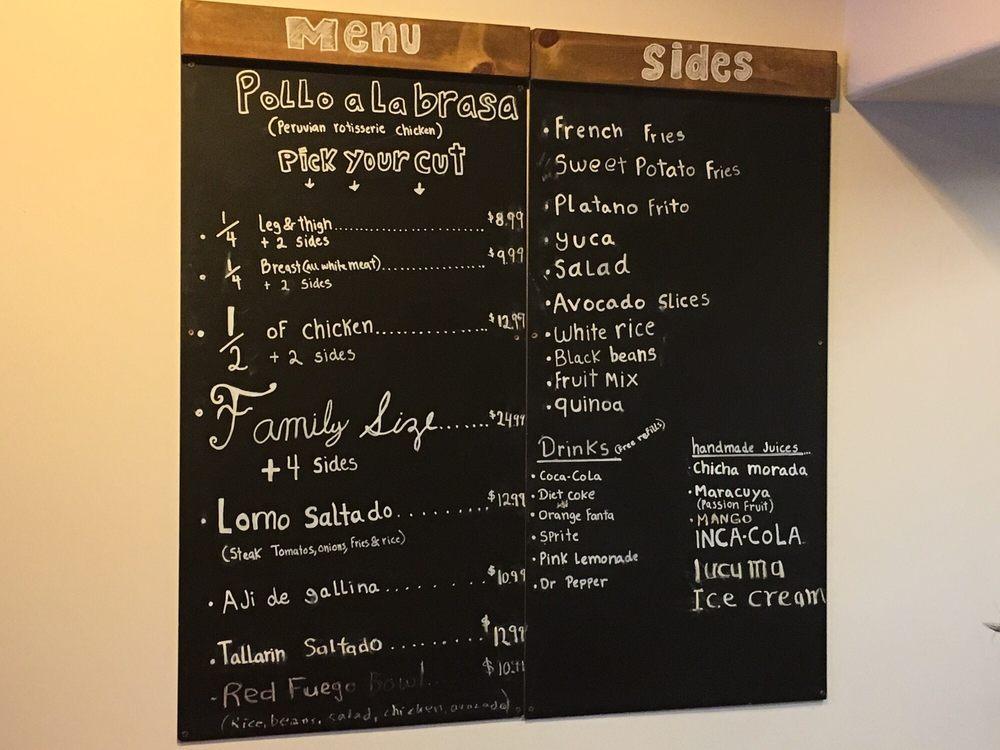 Menu at Red Fuego restaurant, Orem