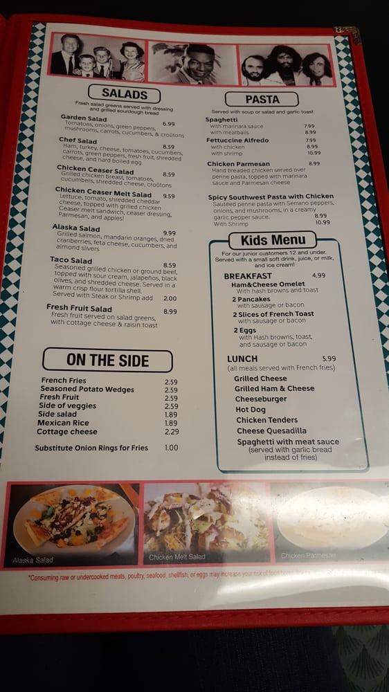 Menu at Rock N Roll Cafe, Stevens Point
